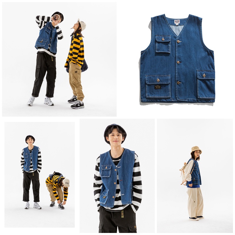 เสื้อกั๊กยีนส์ Red Ruggison Lab ผ้าฟอกเนื้อนิ่ม ใส่สบายๆสไตล์แคมป์ ...