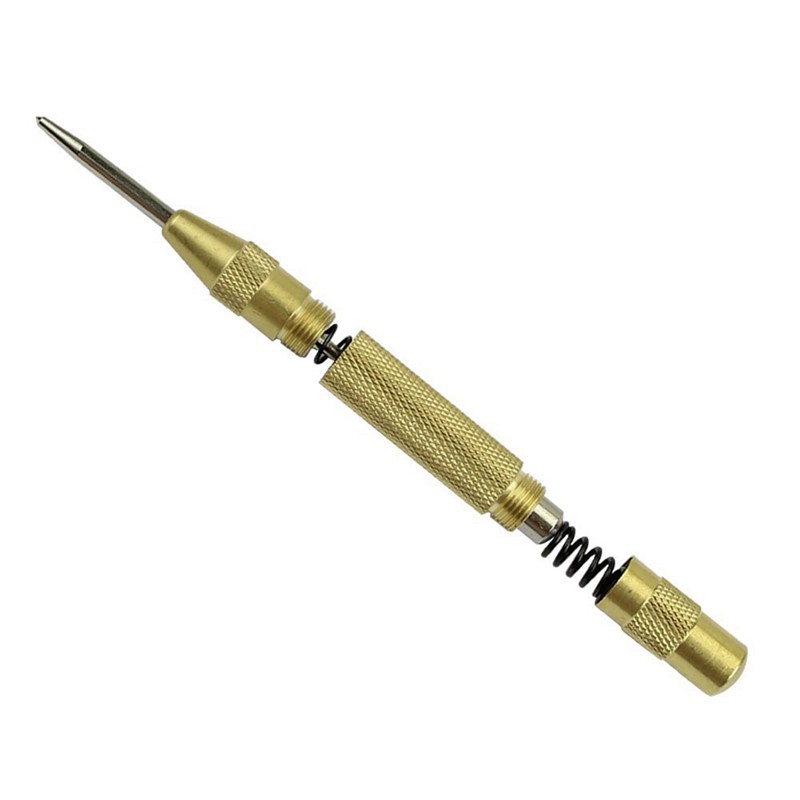 Brass Yellow Automatic Center Punch Spring Loaded Chrome Rivet Screw ...