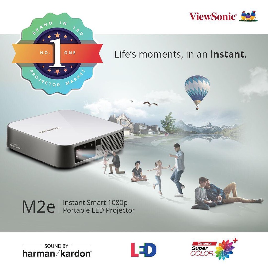 ผ่อน 010เดือน Viewsonic M2e Full HD 1080p Smart Portable LED Projector ...