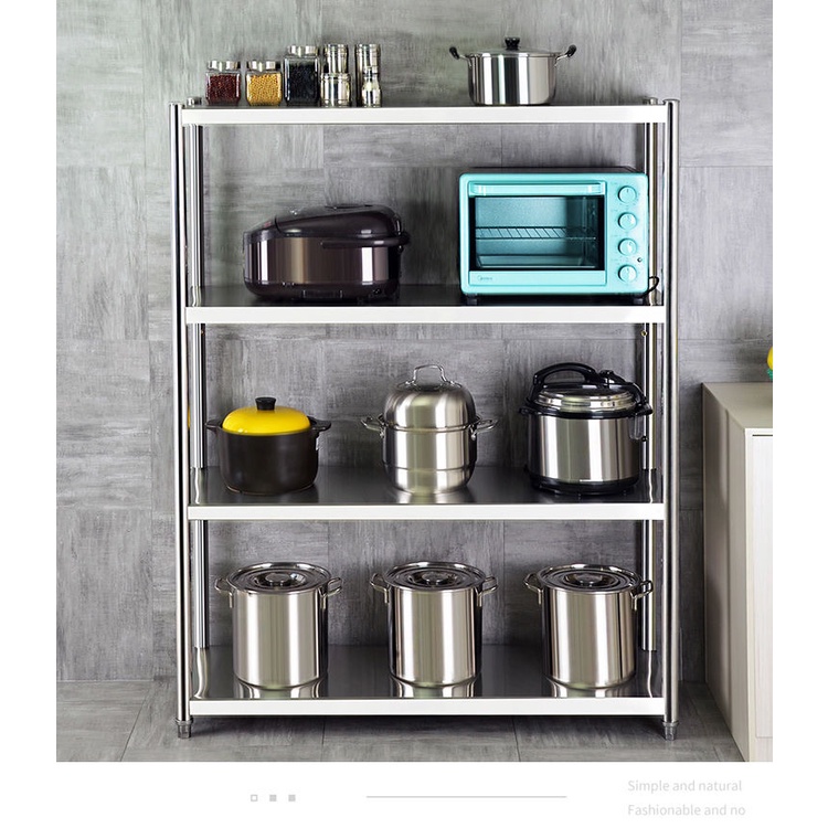 ♭Kitchen shelf floor stainless steel multi-layer household microwave ...