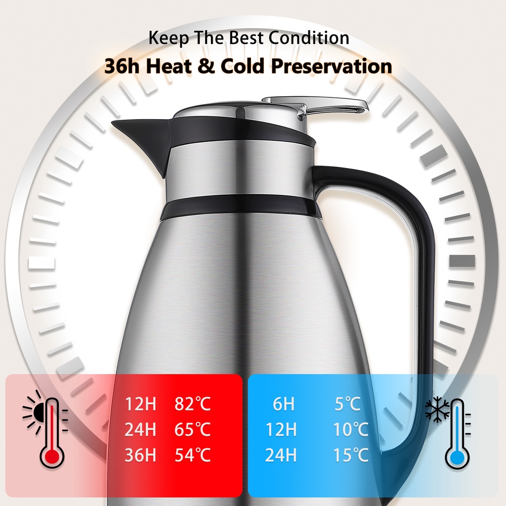 Thermos Pot Large Capacity 304 Stainless Steel Boiling Water Bottle ...