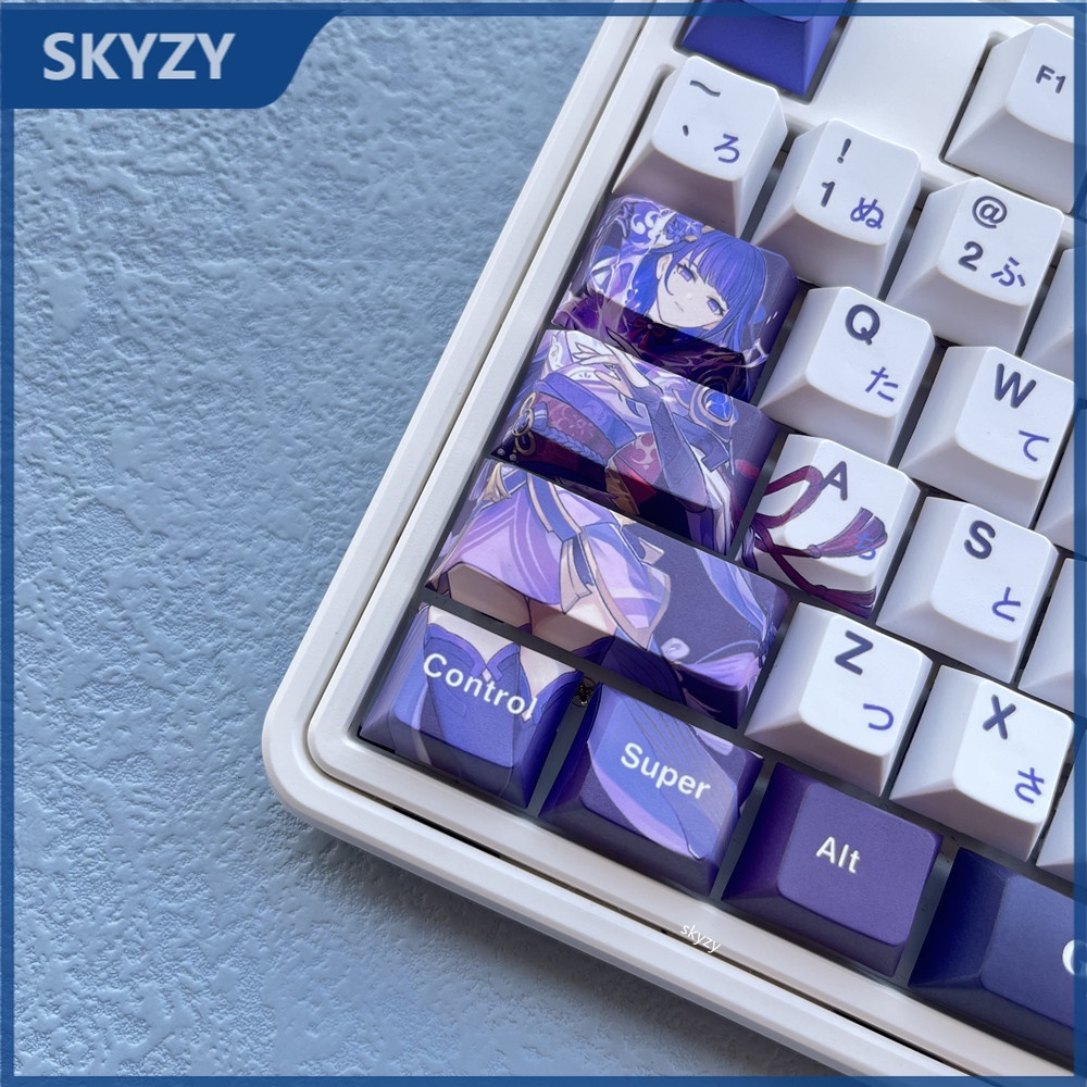 133 คีย์ Raiden Shogun Keycaps Cherry Profile Genshin Impact Beelzebub ...