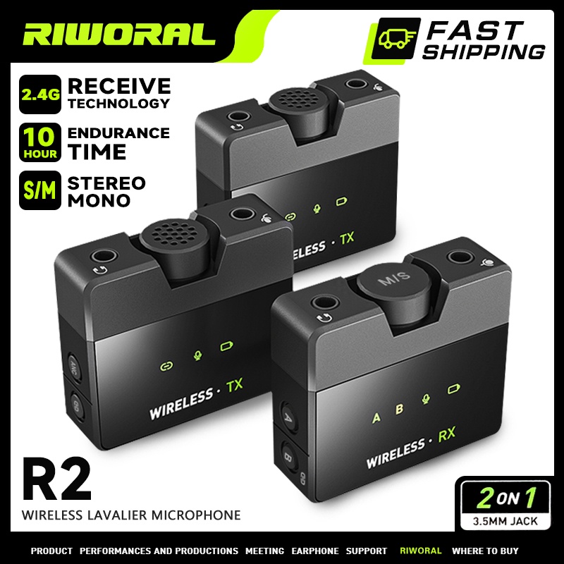 RIWORAL RA-26 UHF ไมค์ลอยไร้สาย ไมโครโฟนไร้สาย 2 แชนเนลเกรดประสิทธิภาพ ...