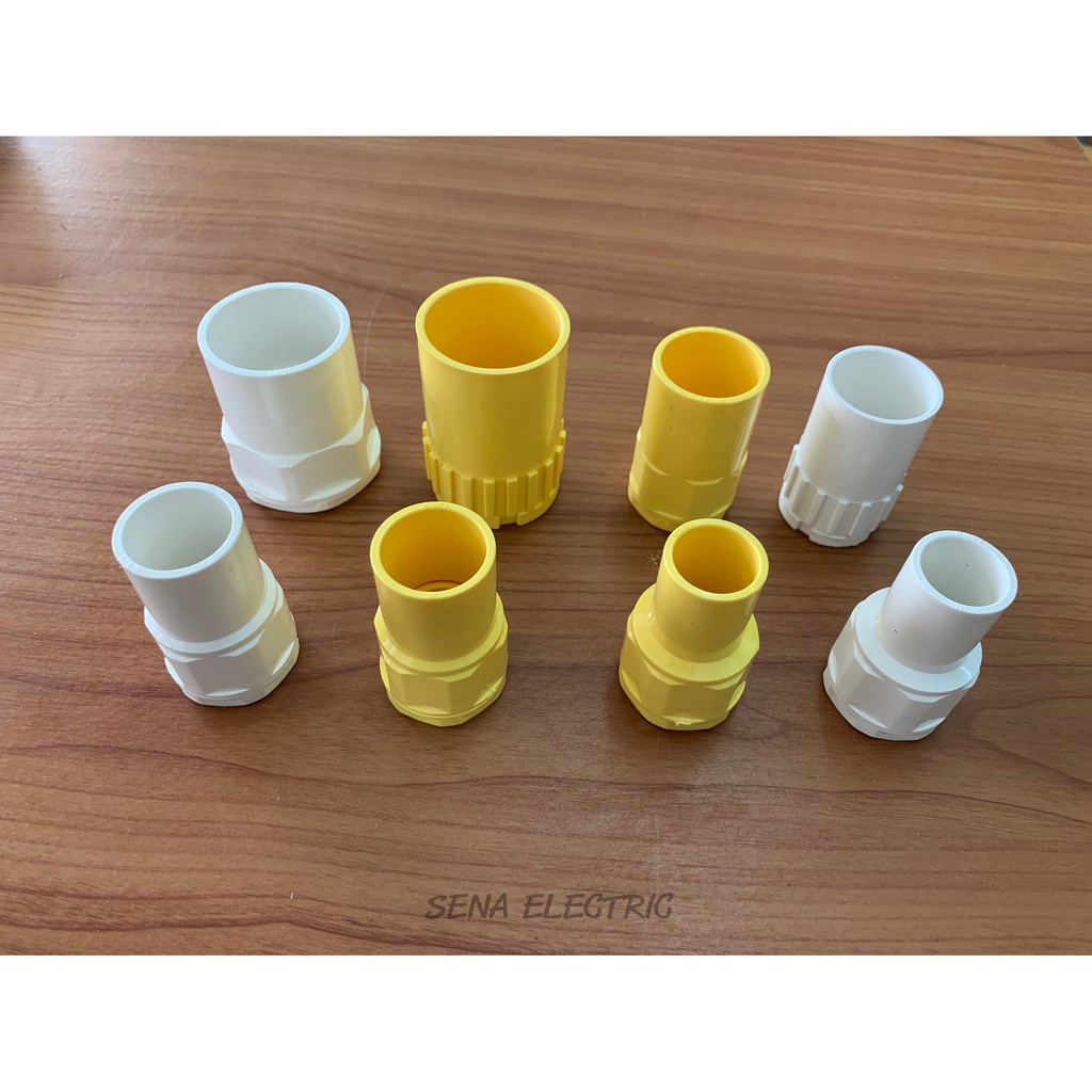 ข้อต่อเข้ากล่อง PVC SCG 25 มม. BS สีขาว PVC CONNECTOR SCG 34 INCHES BS ...
