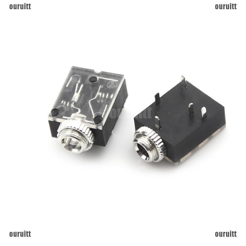 SP 5pcs 5 Pins 3.5mm Audio Mono Jack Socket PCB Panel Mount Headphone ...