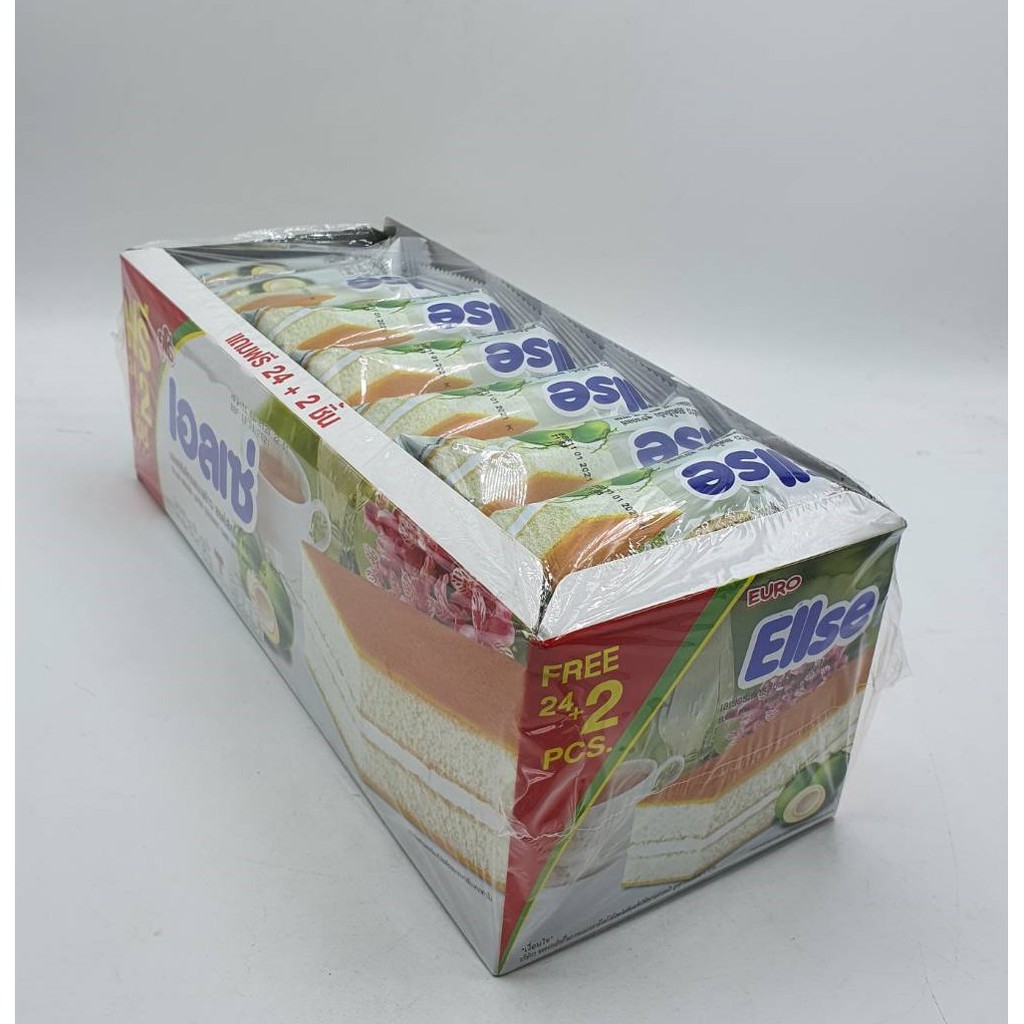 เอลเซ่ ยูโร่ รส มะพร้าว สอดไส้ครีม ขนมเค้ก ยูโร่ ขนมเด็ก EURO ELLSE ...