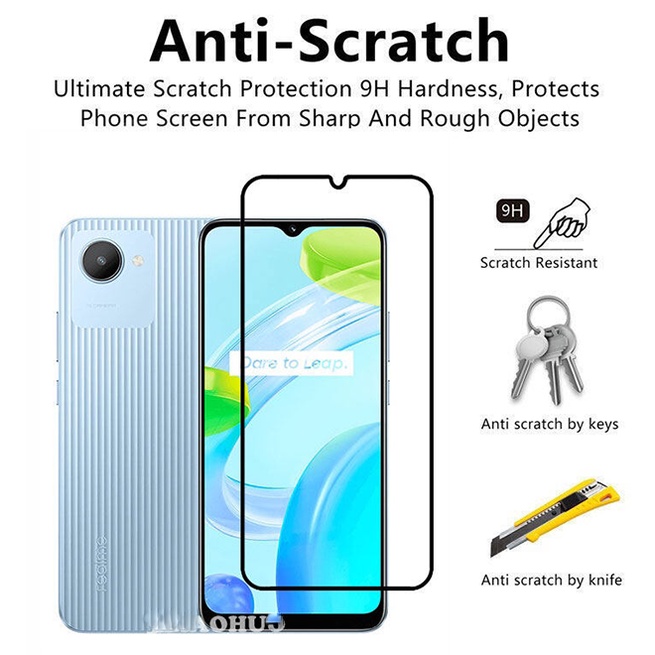(3in1) ฟิล์มกระจกนิรภัยกันรอยหน้าจอ สําหรับ OPPO Realme C30 C35 C21Y ...