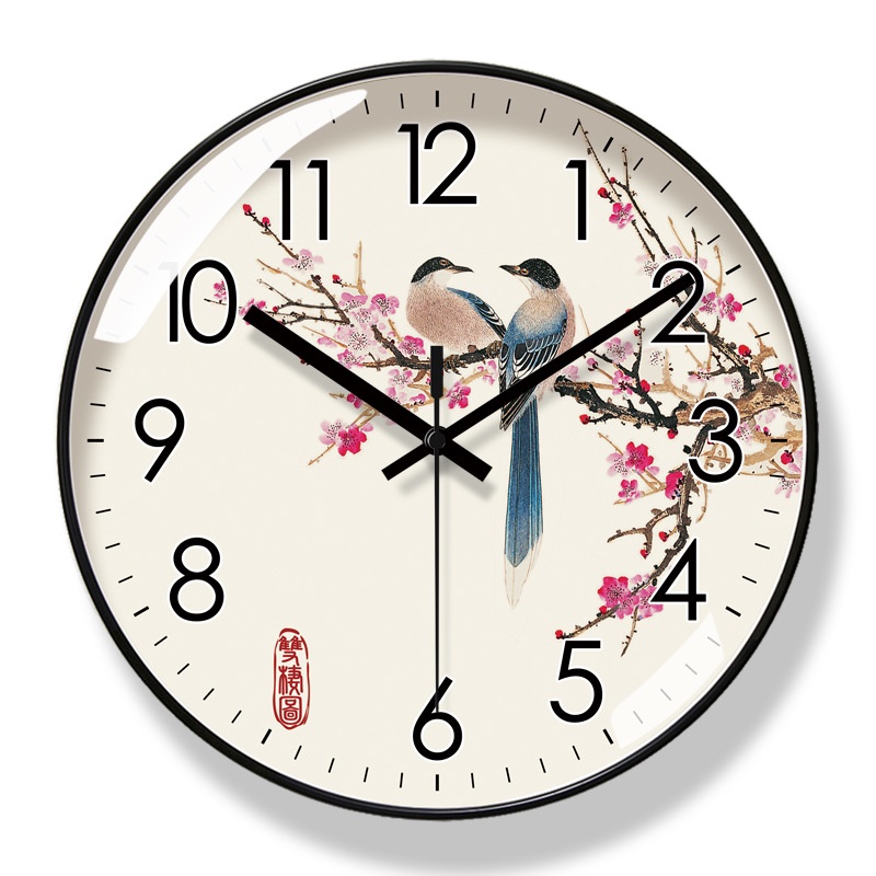 6326Chinese Style Flower and Bird Wall Clock Living Room Clock Fashion ...