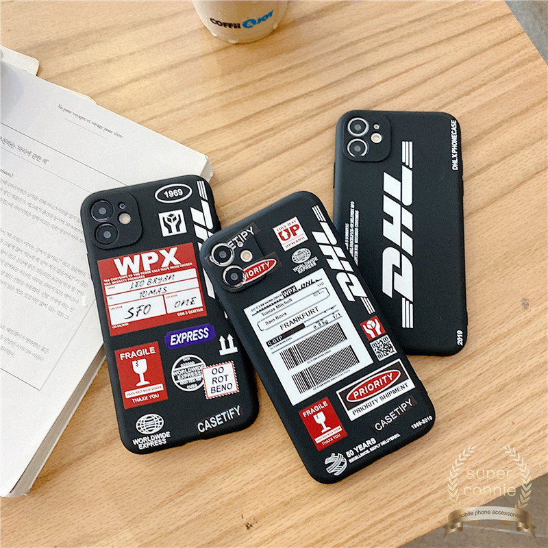 เคสนิ่ม สีดำ ลายโลโก้ DHL สำหรับ iPhone 11 11Pro Max iPhone 6 6s 7 8 ...