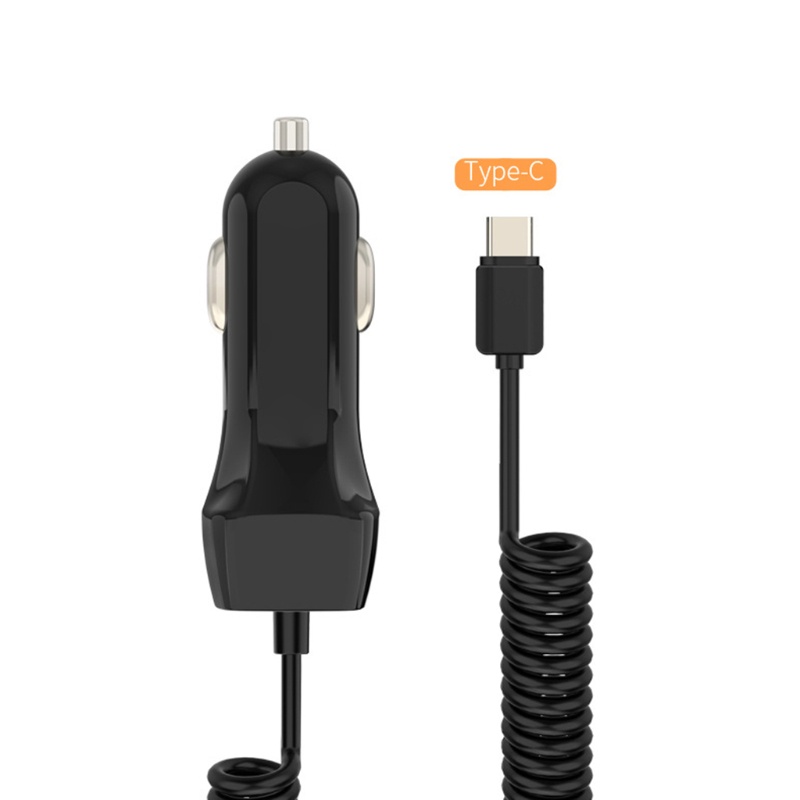 Cre Type - C อุปกรณ์ชาร์จ Usb สีดําพร้อมสายชาร์จสีดําสําหรับรถยนต์ ...