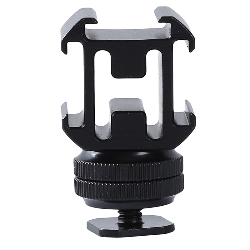 Camera Rotary Three-Head Hot Shoe Base Flash Multi-Function Stand ...