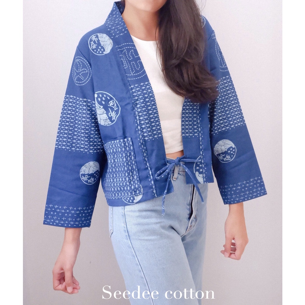 เสื้อคลุมแบบสั้น เนื้อผ้าฝ้ายพิมพ์ลายพื้นเมือง แขนยาว ทรงสวย - seedee ...