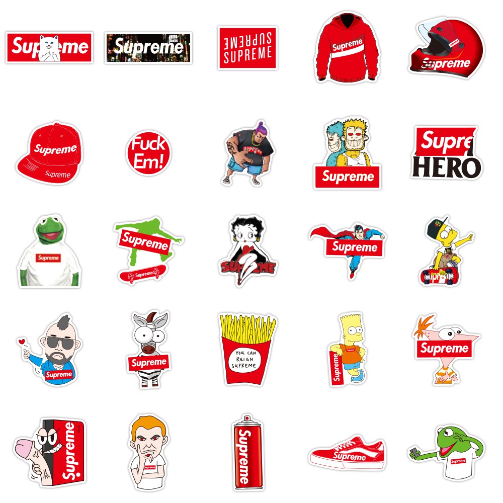 พร้อมส่งSup Supreme camping sticker สติกเกอร์กันน้ำรูปแบบที่แตกต่างกัน ...