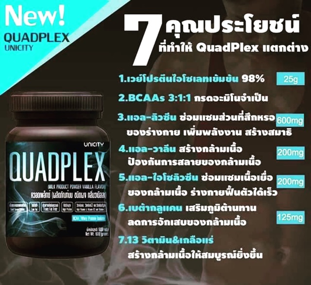 QUADPLEX Whey Protein Isolate ควอดเพล็กซ์ เวย์โปรตีน ยูนิซิตี้ Unicity ...