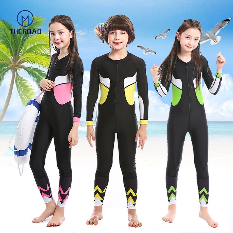 ODR Kids Swimsuit Long Sleeve UV Sun Protection Full Body Wetsuit ...