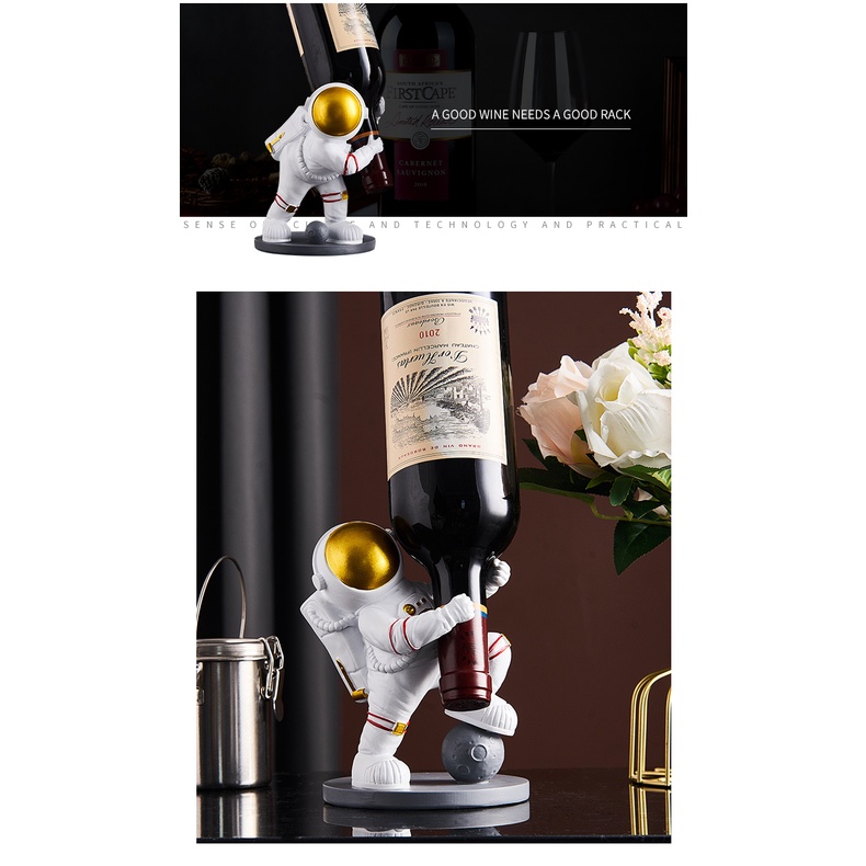 Hanging Wine Glass Holder Astronaut Wine Rack Wine Bottle Glass Holder ...