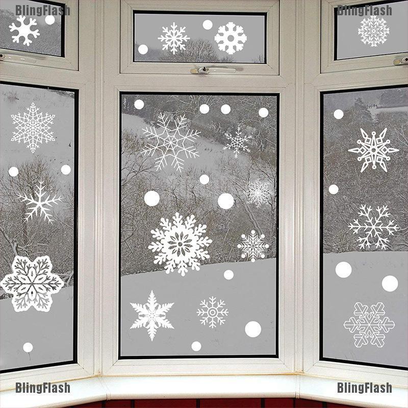 {Merry Christmas}Christmas 37pcs Glitter Snowflake Clings Window Film ...