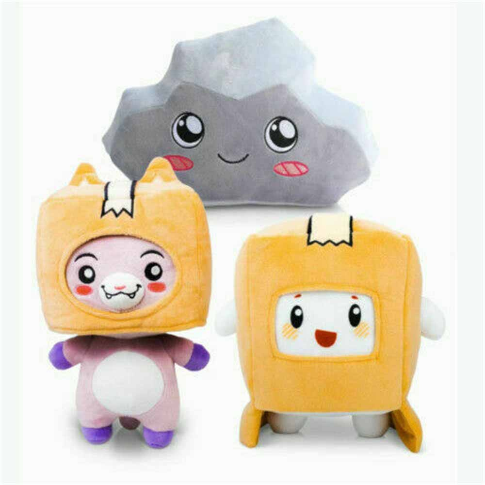 Lankybox BOXY + FOXY + ROCKY Plush Soft Stuffed Toy Kid Game Figure ...