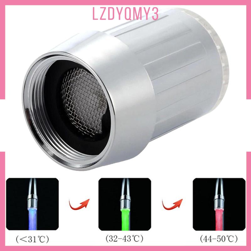 LED Light Glow Water Faucet 3-Color Changing Temperature Sensor Stream ...