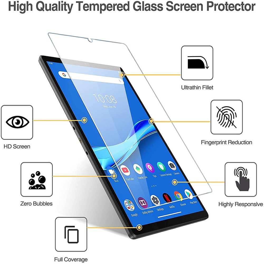 Tablet Tempered Glass Screen Protector Cover for Lenovo Tab M10 Plus TB ...