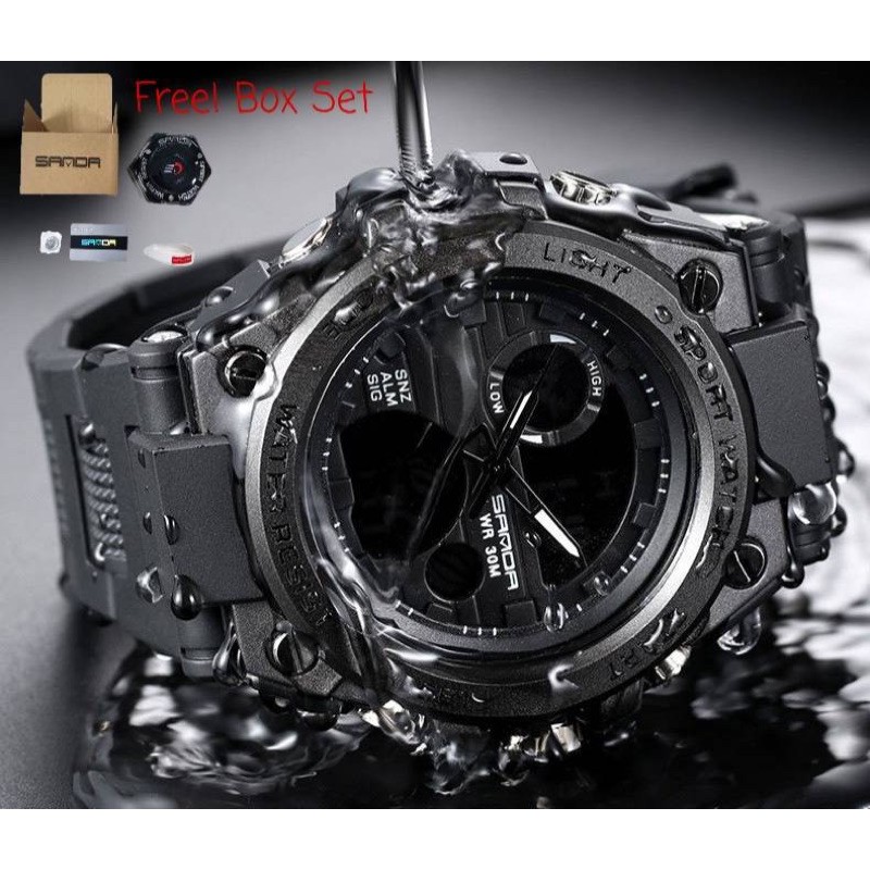 นาฬิกา SANDA 739 แท้ ฟรี สายรัดข้อมือกล่องเหล็กถ่านสำรองกล่องกระดาษ ...