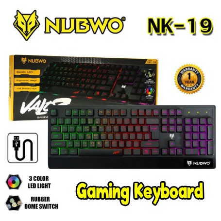 Nubwo คีย์บอร์ด Valoz NK-19 Gaming Keyboard USB ประกัน 1ปี | Shopee ...