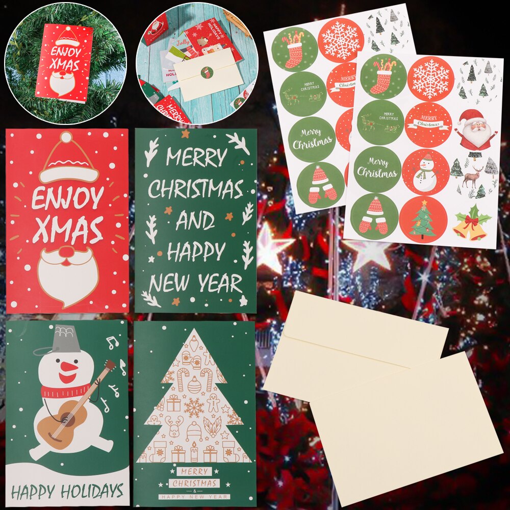 24 Pcs/lot Christmas Greeting Card Kids Christmas Blessing Greeting ...