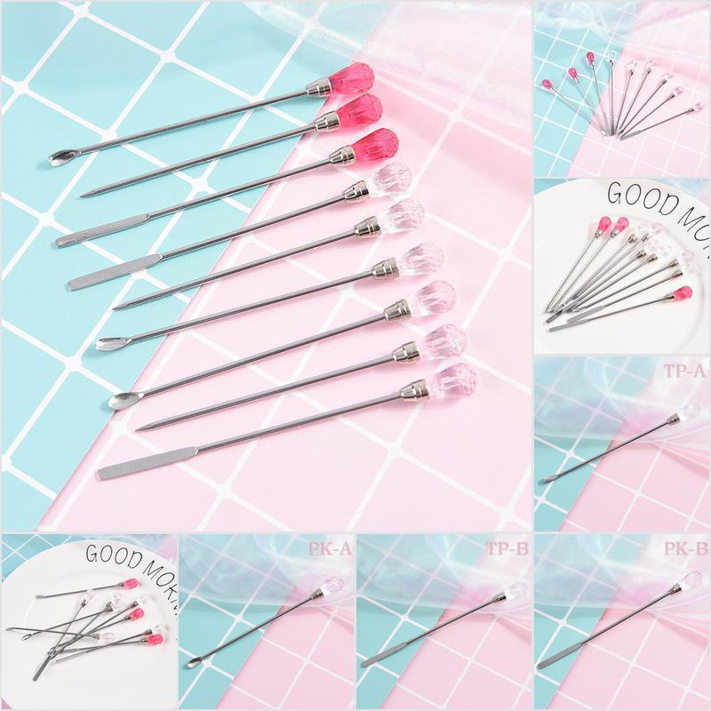 PurpleredtoNail Stainless Steel Spatula Stirring Mixing Gel Rod Spoon ...