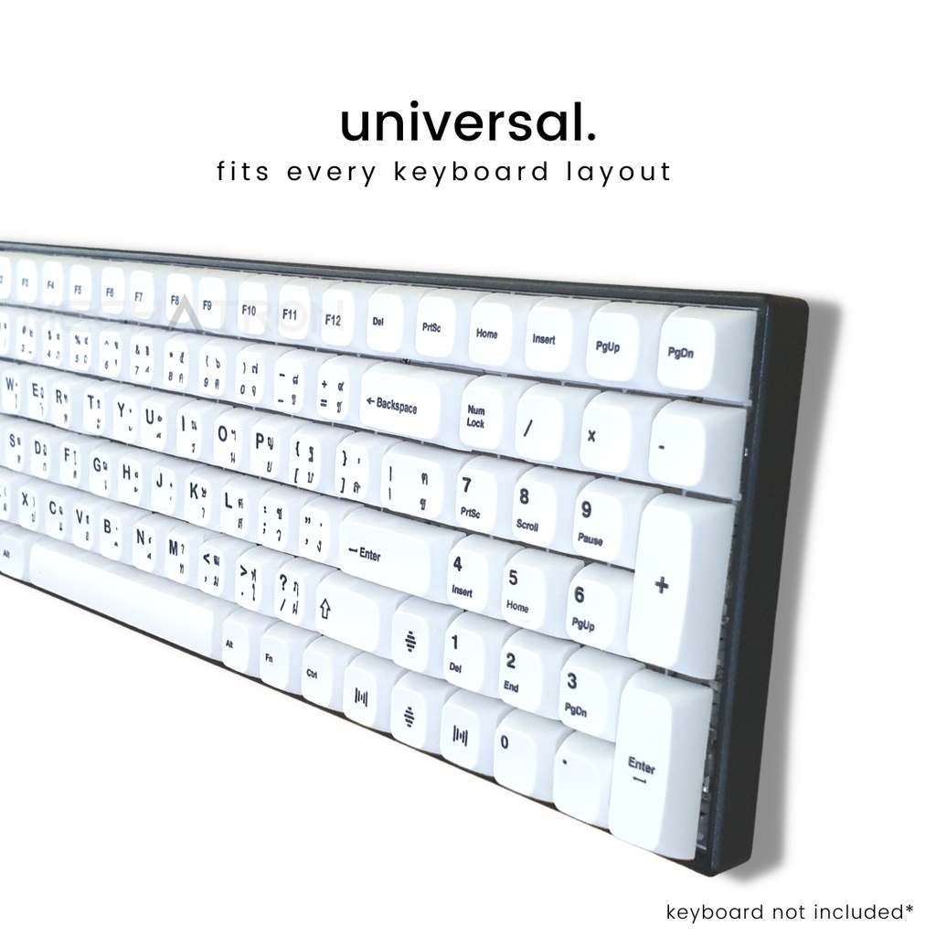 Thai Keycaps Minimalist White XDA Thai Keycap Set ปุ่มคีย์แคปภาษาไทย ...