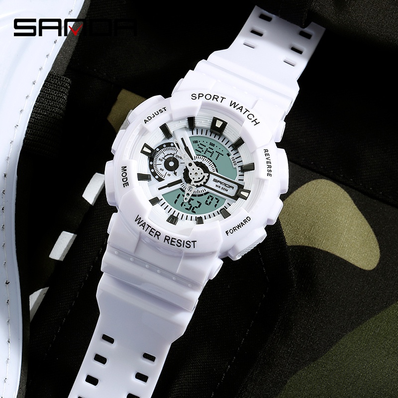 SANDA นาฬิกาแฟชั่นกันน้ำส่องสว่างนาฬิกาผู้ชายนาฬิกาข้อมือผู้ชายสุดหรู - warunk.delicious.th ...