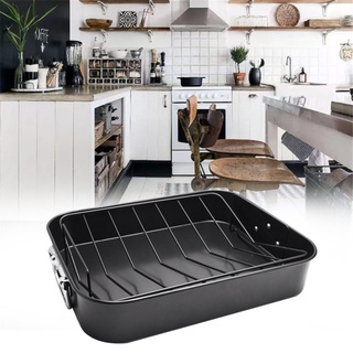 Roaster Roasting Pan with Baking Rack and V-shaped Rack,Stainless Steel ...
