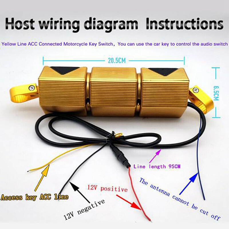 In StockMotorcycle MP3 Player Handlebar Speaker Bluetooth Music FM ...