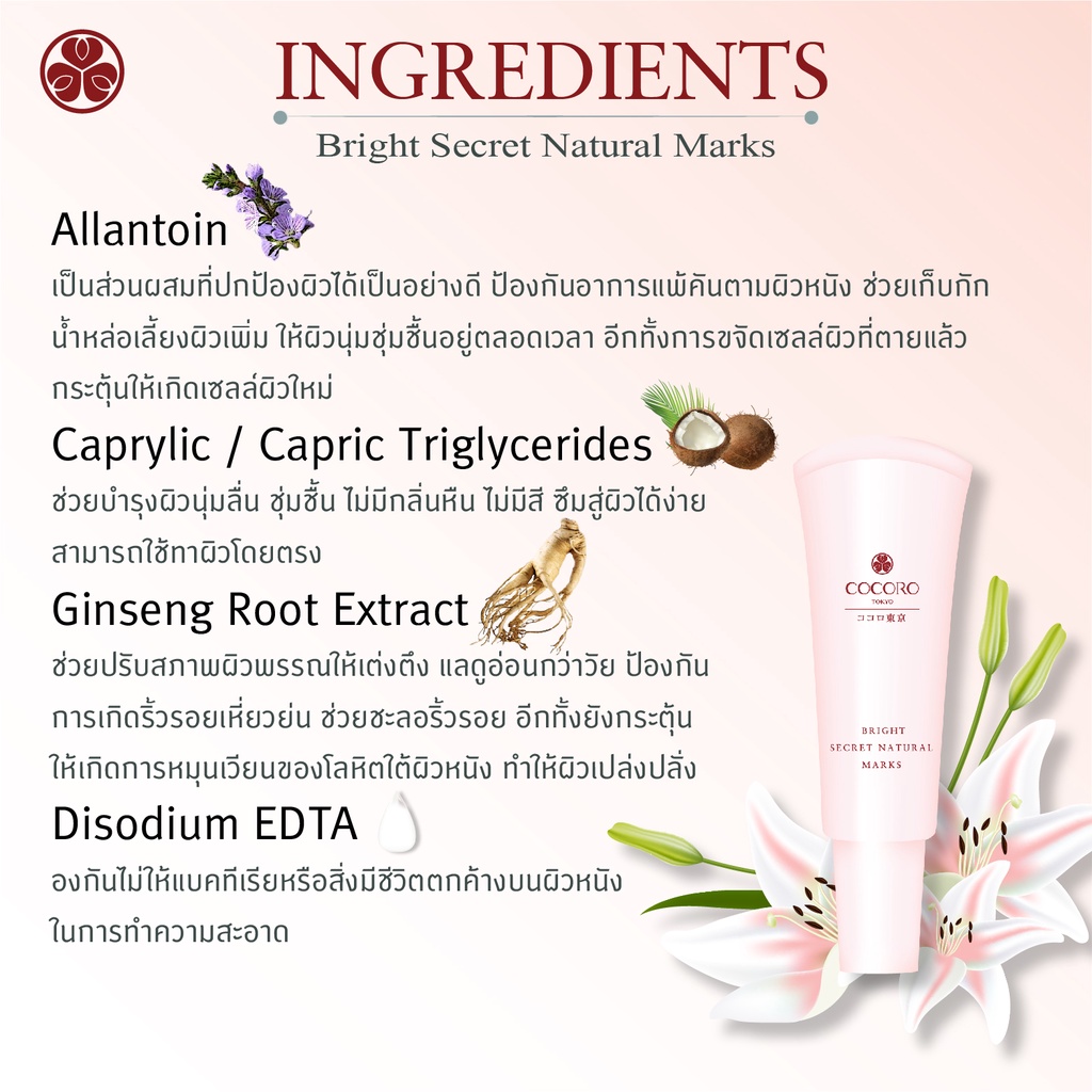 Cocoro Tokyo Bright Secret Natural Mask 30 ml. ครีมทาจุดซ่อนเร้น น้อง ...