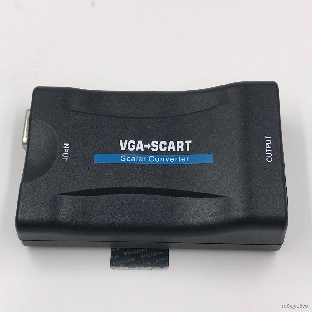 อะแดปเตอร์ทีวี Vga To Scart Converter 1080p Adapter Video Audio Signal ...