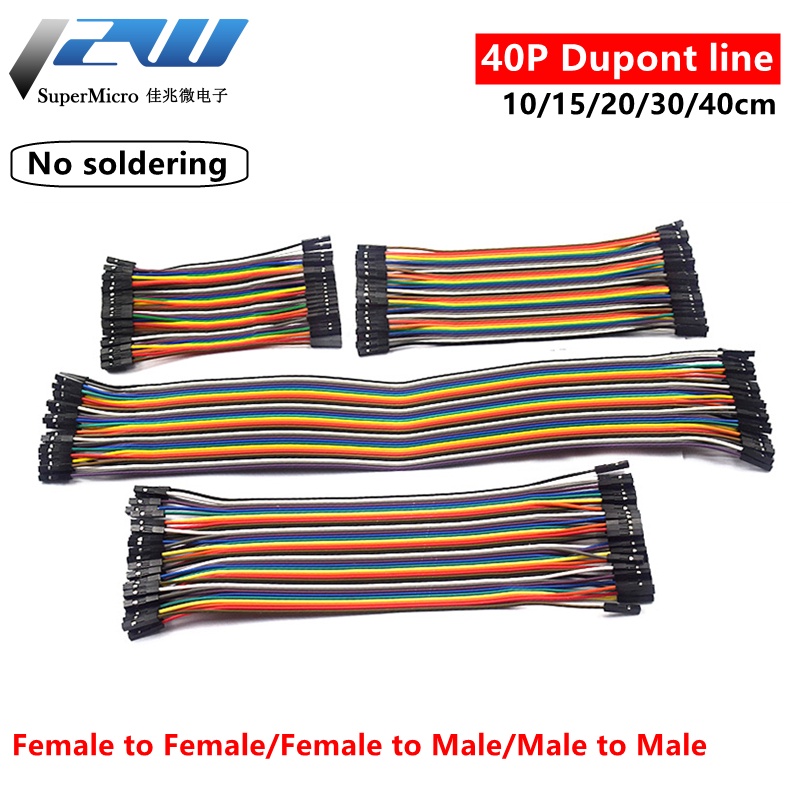 ﹍Dupont Line 10CM 20CM 30CM 40Pin Male to Male + Male to Female and ...