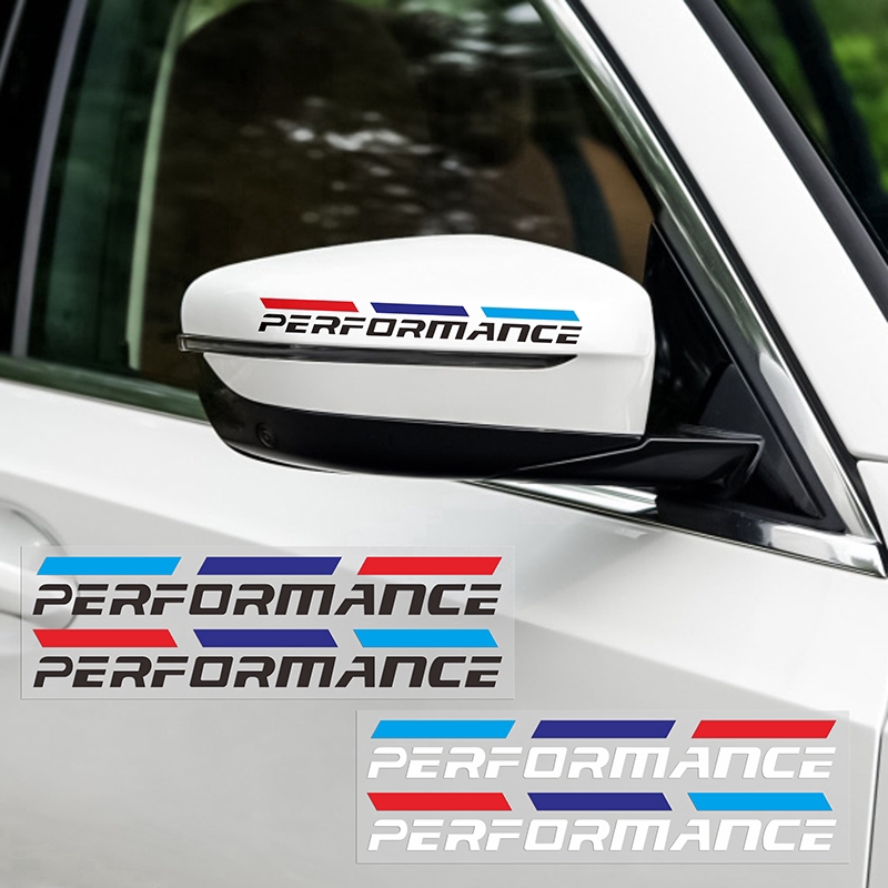 สติกเกอร์ ลาย Performance สำหรับติดกระจกมองข้าง รถยนต์ BMW M3 M5 M6 X1 X3 X5 E34 E39 E36 E60 E90 ...