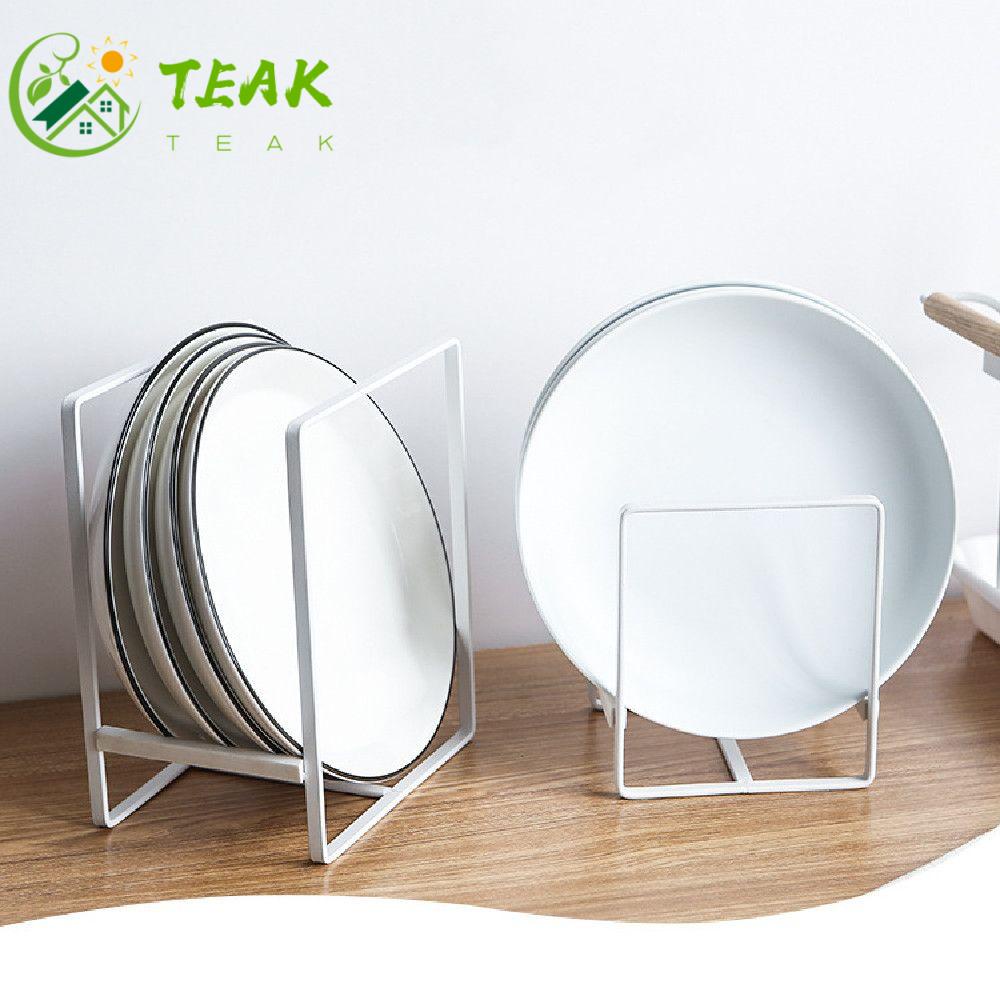 TEAK Landing Storage Rack Black And White Plate Rack Metal Kitchen ...