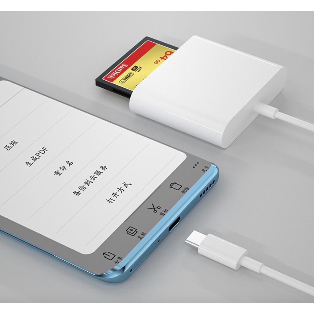 CF Card ย้ายรูปเข้ามือถือ IP USB-C to SD CF TF Card Camera Reader 3 in ...