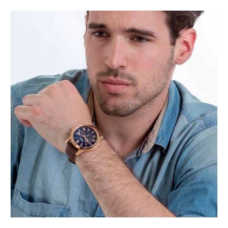 SALE พร้อมสต็อก Original Fossil Watch Grant Chronograph Brown Leather ...