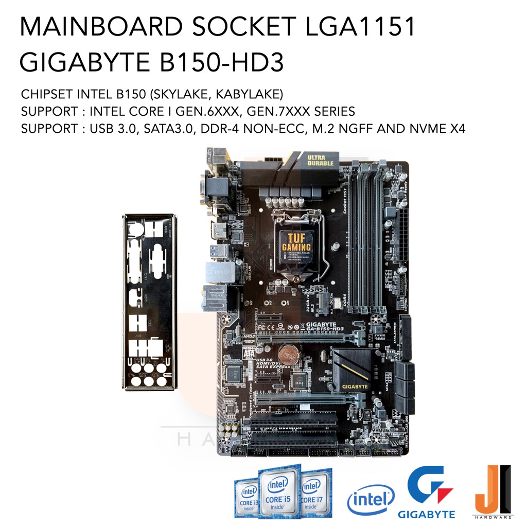 Mainboard Gigabyte B150-HD3 LGA1151 รองรับ Core i Gen.6XXX และ Gen.7XXX ...