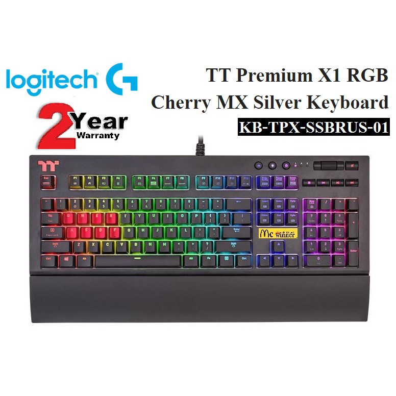 KEYBOARD (คีย์บอร์ด) Thermaltake TT PREMIUM X1 RGB Cherry MX Silver (KB ...