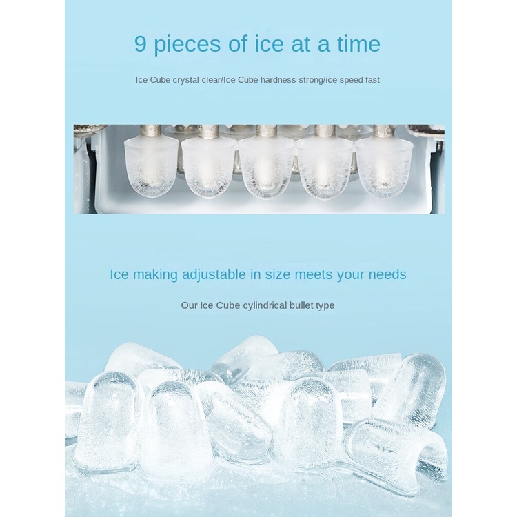Ox Home Ice Machine 15kg Small Quick Ice 9 Lattice Ice Cube Dormitory ...