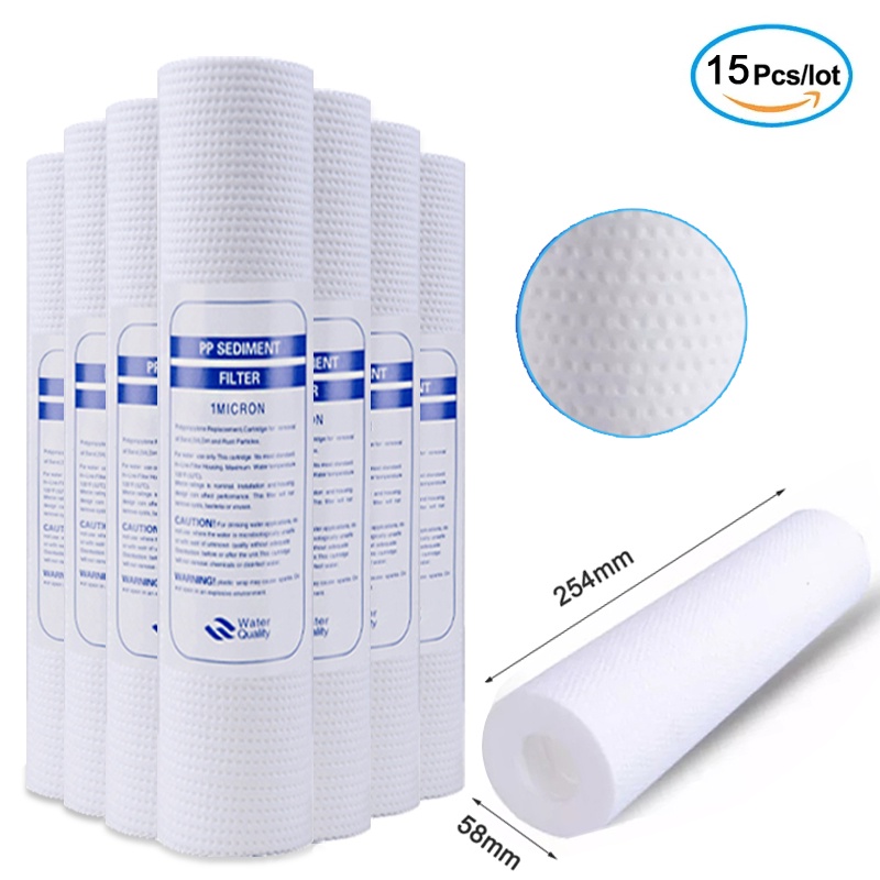 15pcs 1amp5 Micron Pp Spun Polypropylene Sediment Water Filter ...
