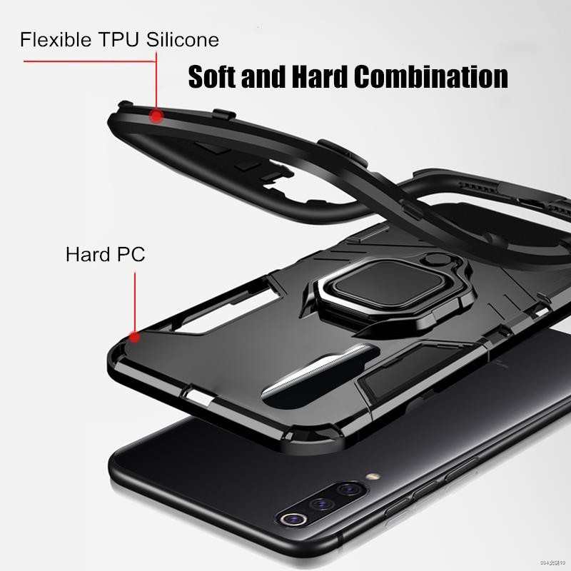 Xiaomi Mi 9 SE Pocophone F1 Play 8 Lite A2 Shockproof Stand Holder Car Ring Phone Case ขาตั้งติด ...