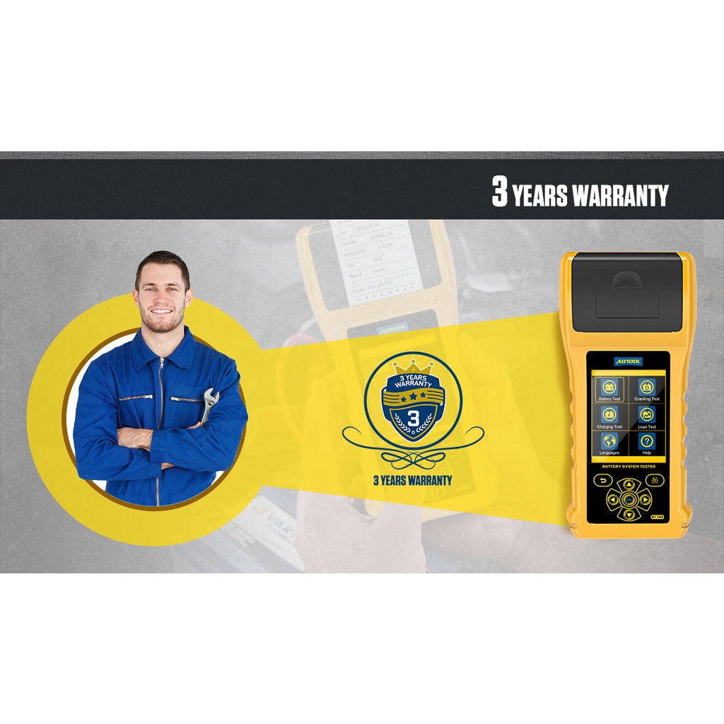 แบตเตอรี่AUTOOL BT760 Car Battery Tester with Printer 6- 32V Digital ...
