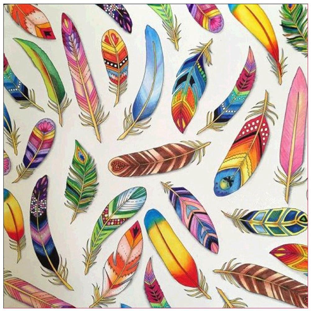 Feather Pattern Craft Printing X0873 Diamond 3030cm Drawing Handmade ...