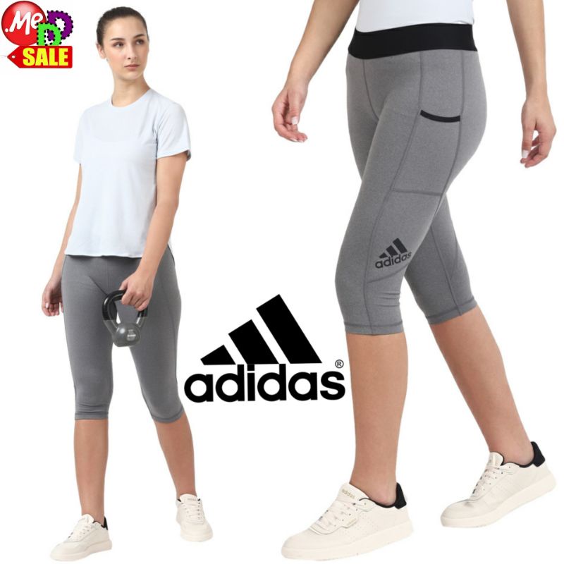 Adidas ใหม่ กางเกงรัดกระชับกล้ามเนื้อรัดรูป มีกระเป๋าผ้าตาข่าย Adidas