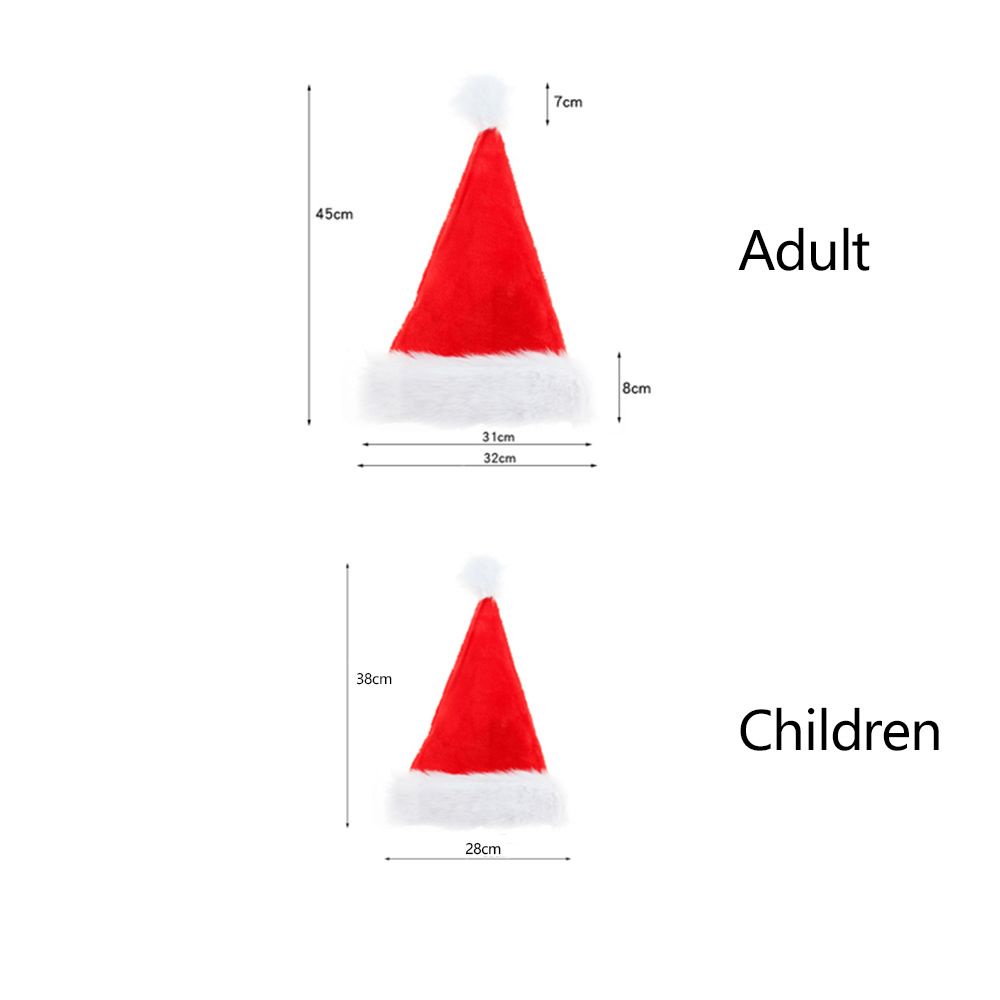 AHMED Plush Christmas Hat Warm Winter Xmas Holiday Hat Santa Claus Hat ...