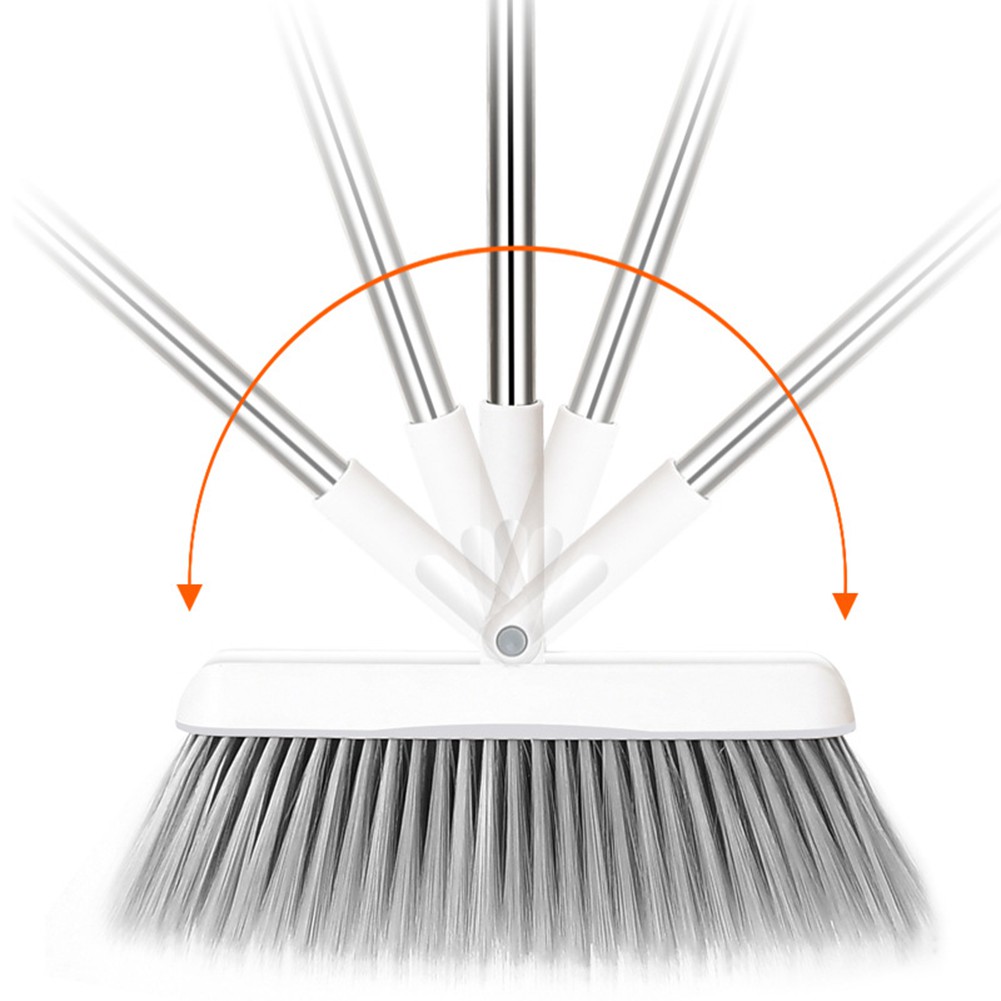 Practical Folding Standing Broom Dustpan Set PP Plastic Swivel Broom ...