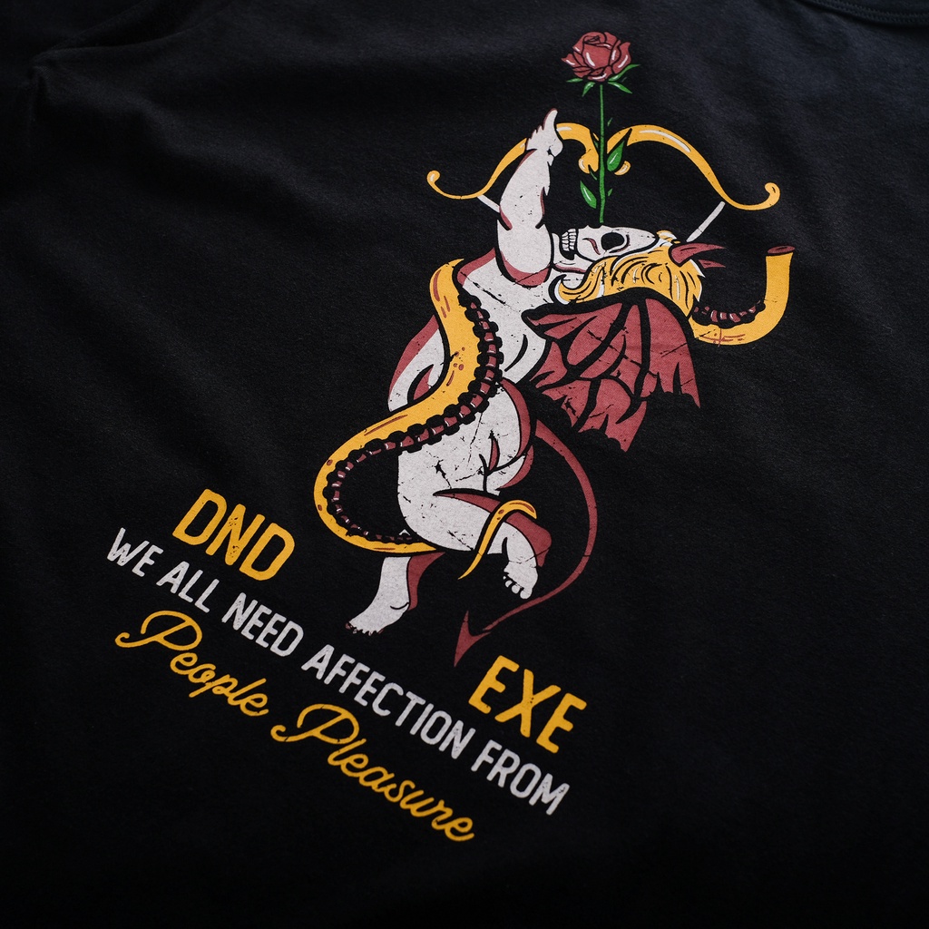 เสื้อยืด พิมพ์ลาย Dnd EXE People Pleasure สีดํา สําหรับผู้ชาย ...